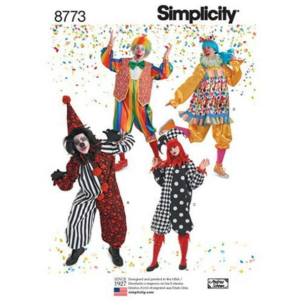 Simplicity Adults' Size XS-XL Clown Costume Pattern, 1 Each - Walmart ...