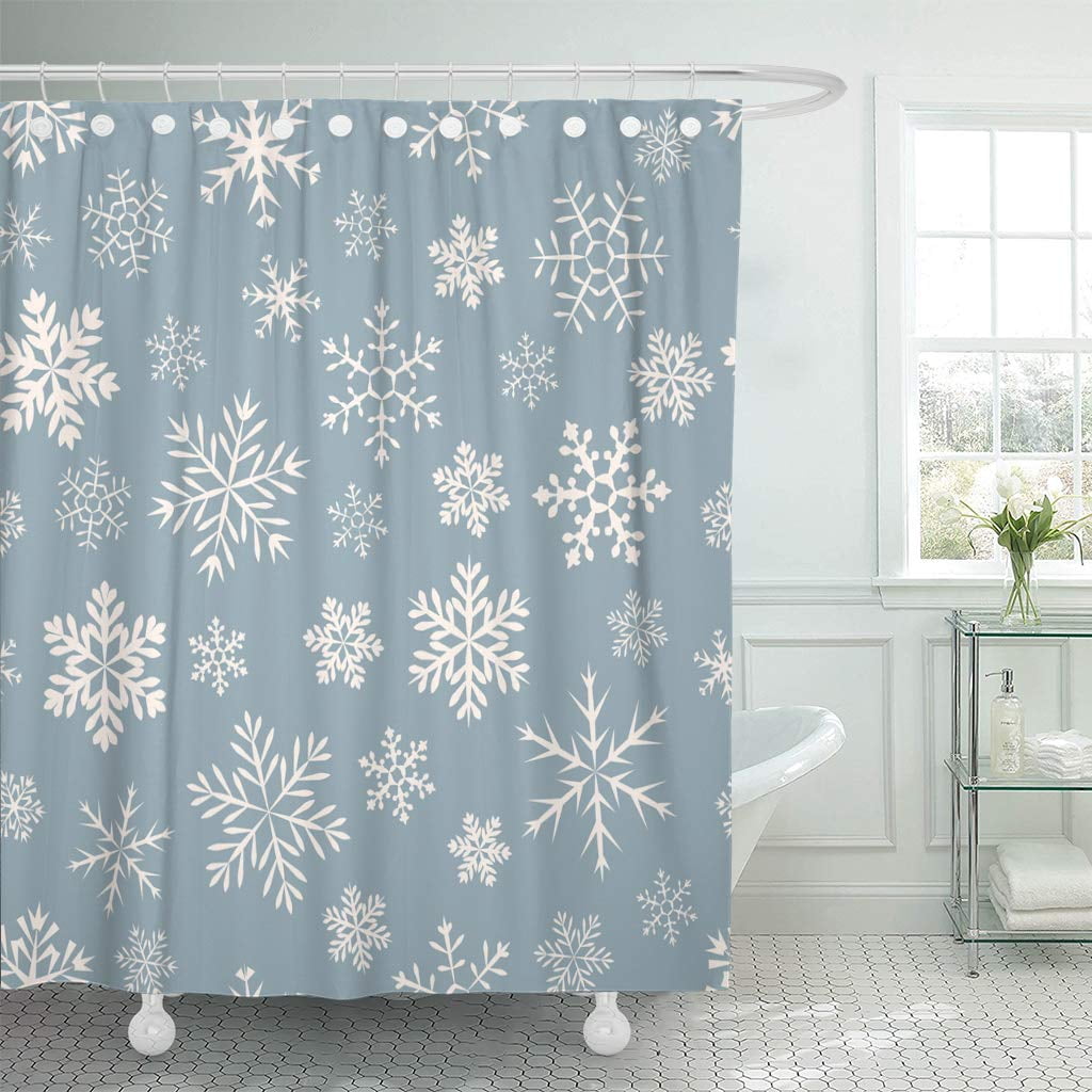 KSADK Snow of Snowflakes on Blue Christmas Ice Crystal Star Light Frost ...