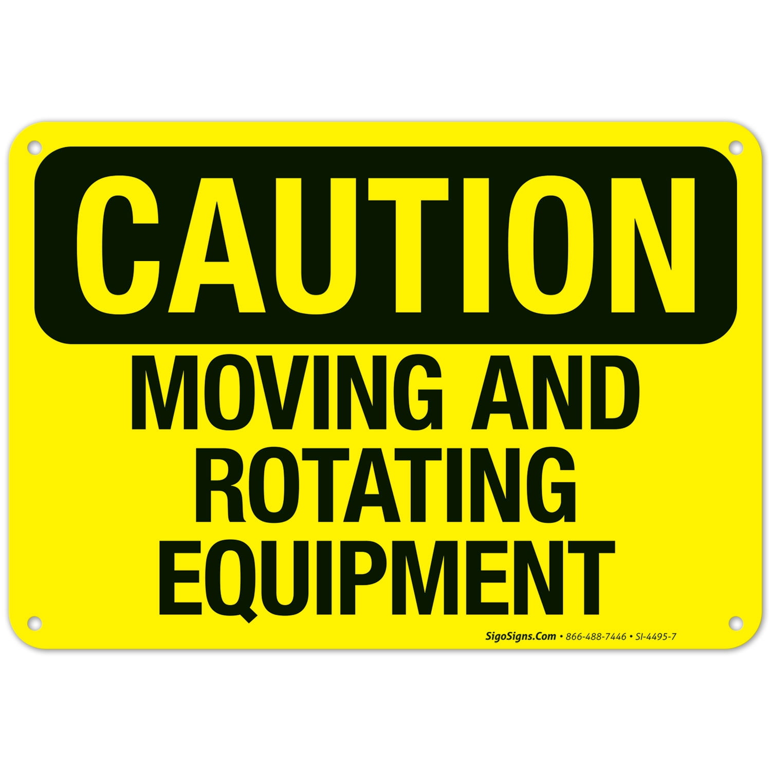 Moving And Rotating Equipment Sign, OSHA Caution Sign, - Walmart.com