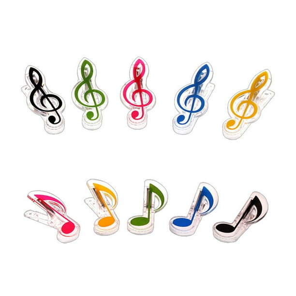 Decodeary 10 Pieces Musical Note Shaped Clips Hotel Book Music Sheet ...