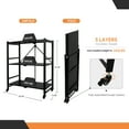 Cubespace 3-Tier Foldable Storage Shelves with Wheels, Metal Folding ...