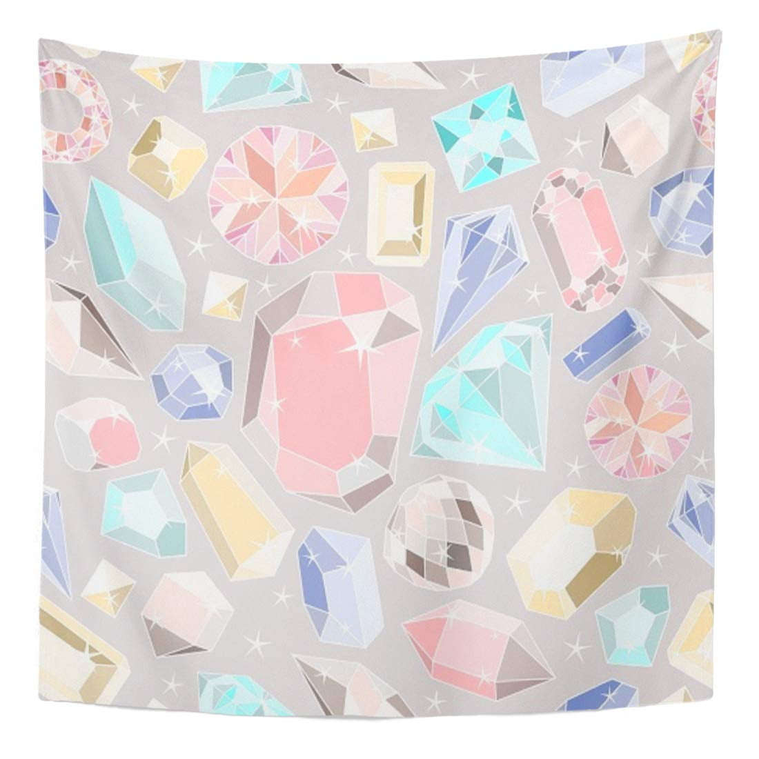 ZEALGNED Pink Jewel Pastel Diamonds Pattern Colorful Gemstones Cute Gem ...