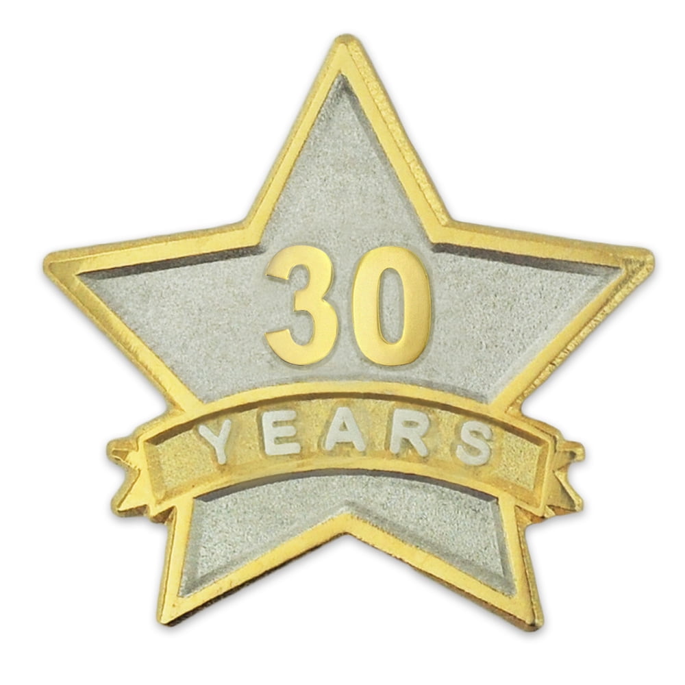 30 Year Service Award Star Corporate Recognition Dual Plated Lapel Pin ...