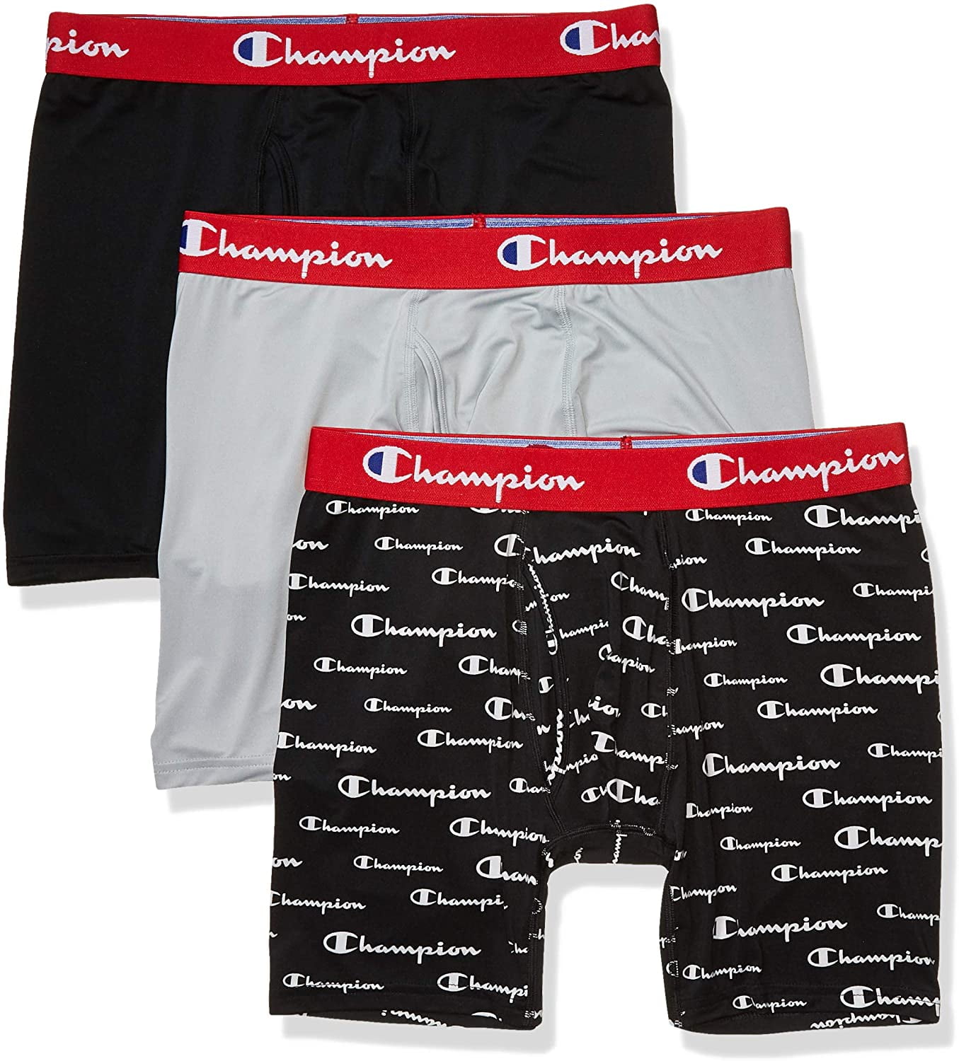 Champion Men's Athletics Everyday Active Boxer Briefs (Pack of 3 ...