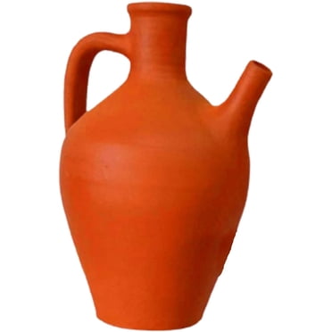 Natural Clay Water Pitcher, Unglazed Terracotta Carafe, Brown, 3.3 Qts ...