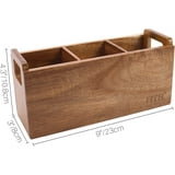 Wood Desk Organizers Pack of 2 by HTB, 3 Compartment Pen and Pencil ...