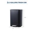 1.3 Gallon Step Stainless Steel Bathroom Trash Can, Black - Walmart.com