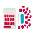 KISS Salon Color Press on Nails, Truthful, Red, Short Squoval, 28 Count ...