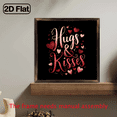 2D Flat Prints 1pc Wood Frame Wooden Wall Sign Valentine's Day, Heart ...
