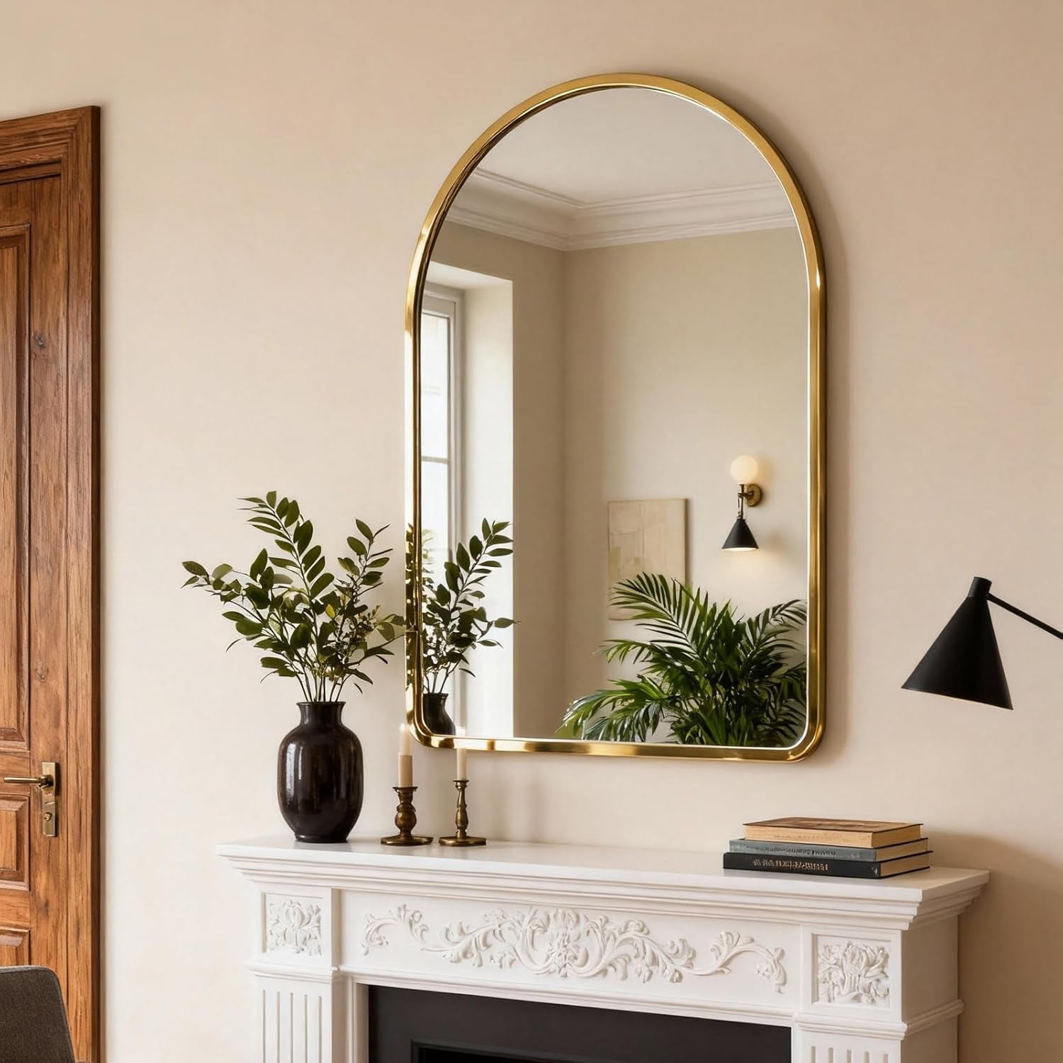 Click here for Wangbasdasd 35 X 24 Tempered Glass Wall Mirror Arc... prices