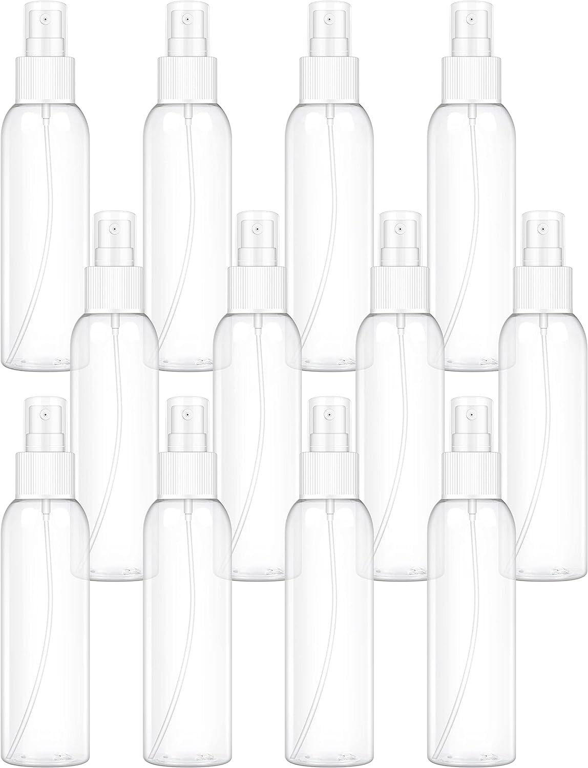 4oz Plastic Spray Bottles Fine Mist 12 Pack Refillable Empty Travel Size Containers Leak Proof