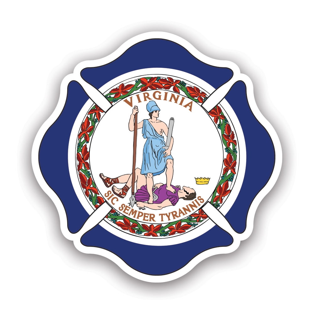 Virginia State Maltese Cross Shaped Sticker Decal - Self Adhesive Vinyl ...