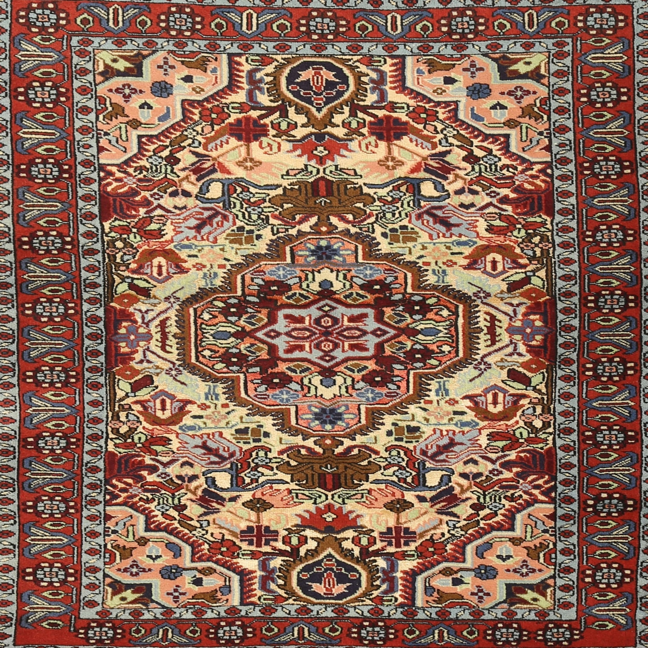Ahgly Company Indoor Square Traditional Saffron Red Persian Area Rugs ...