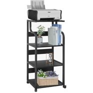 Natwind 3-Tier Mobile Printer Stand, Large Copier Table with Rolling ...