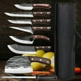 MDHAND 8-piece butcher knife set with roll bag for cutting meat ...