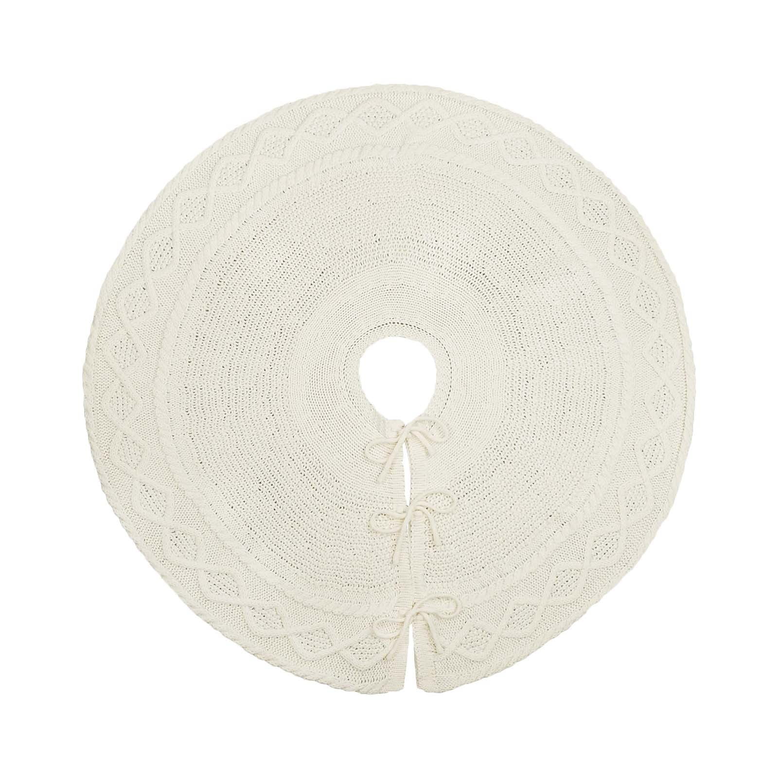 Click here for Yangzheee Beige Knitted Christmas Tree Skirt White... prices