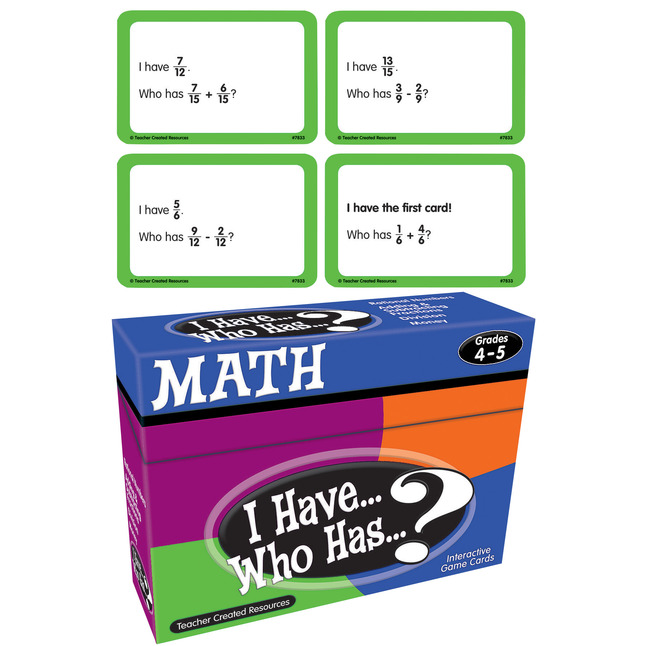 Teacher Created Resources I Have, Who Has Math Game - Grade 4-5 ...