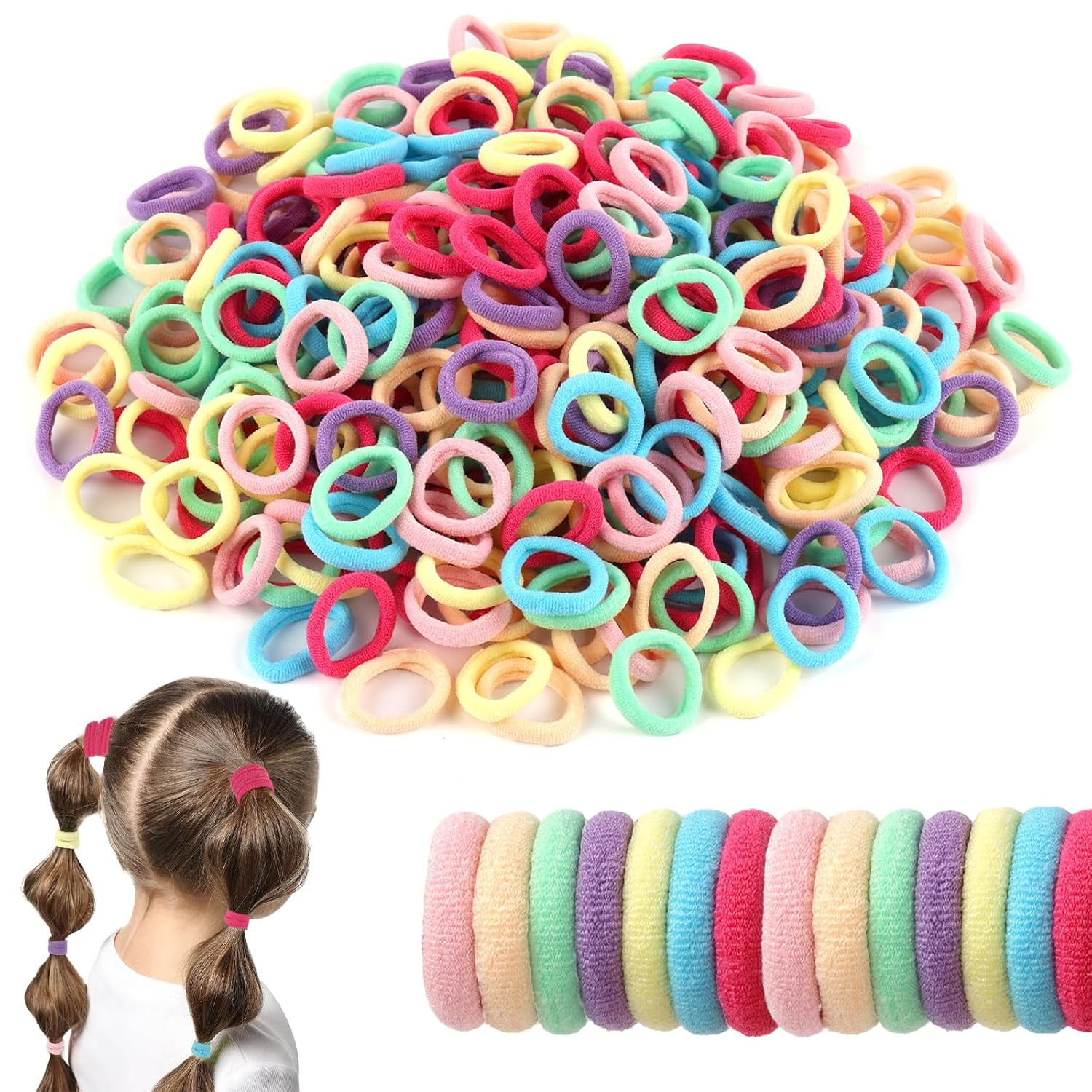 Click here for Nobrand 500pcs Baby Hair Ties  Toddler Hair Ties F... prices