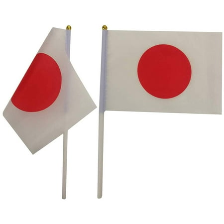 100Pcs Japan Flags 2020 Olympic World Cup Flag Japanese Stick Flags for ...