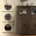 Buffet Cabinet with Microwave Stand, Barn Doors Sideboard Storage ...