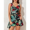 Summer Mae Women's Plus-Size Floral Print One Piece Swim Dress with ...