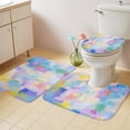 Blue Purple Oil Painting Bathroom Rugs Set Abstarct Gradient Dark Blue ...