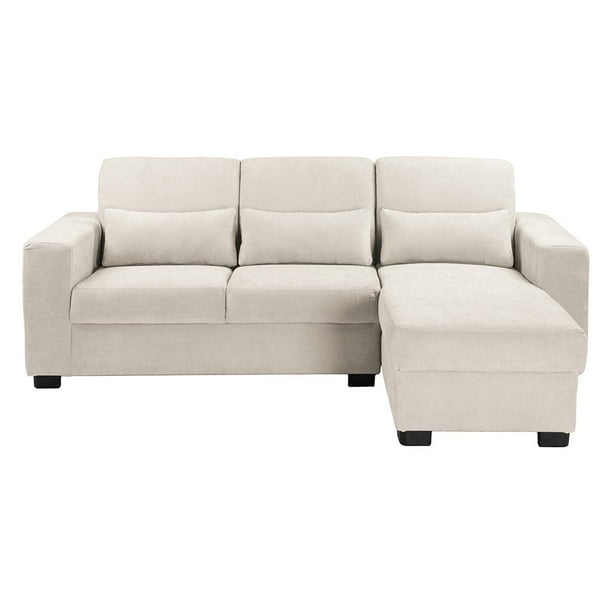 Sofá Love Chaise Derecho en L TRINITY Eros 3 Plazas Crema para Sala | Bodega Aurrera en línea