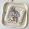 Charm Small Deer Keychain Decorated With Beaded Flowers For Handbags ...