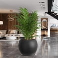 17 H x 21" Dia (15" Pot Opening) Round Fiberstone Planter with Drainage ...