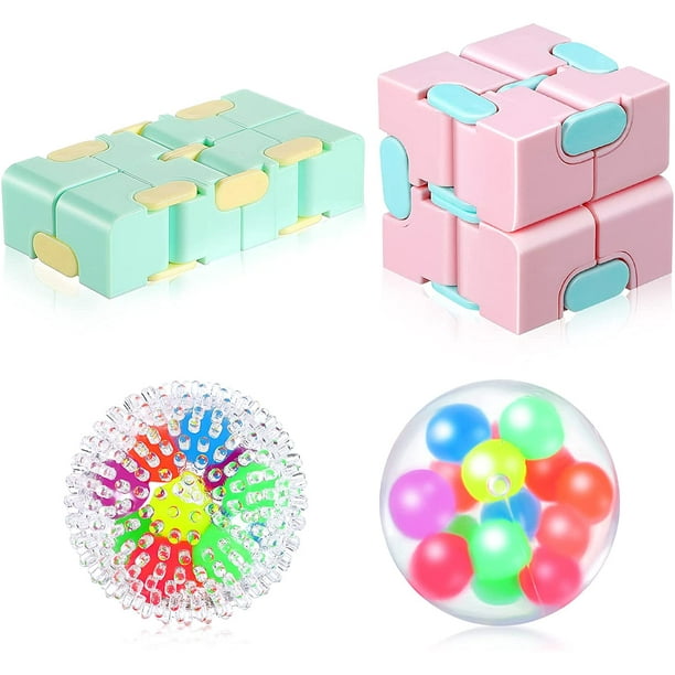 4 Pieces Sensory Fidget Toys Set Include 2 Pieces DNA Fidget Ball ...
