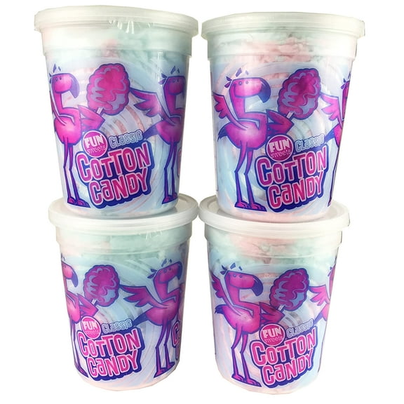 Fun Sweets Cotton Candy 6-Pack MDA05 - Pink CottonCandy in 1.5 oz Tubs ...