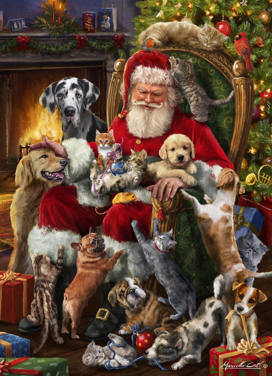 Santa's Little Friends Jigsaw Puzzle 1000 Piece by Vermont Christmas ...