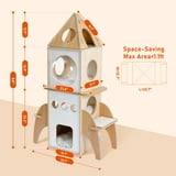 Pefilos 54" Multi-Level Cat Tower for Indoor, Cat Tree Rocket Shape ...