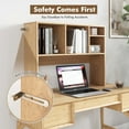 Costway Home Office Cubicle Desk Organizer - Open Storage, Natural Wood ...