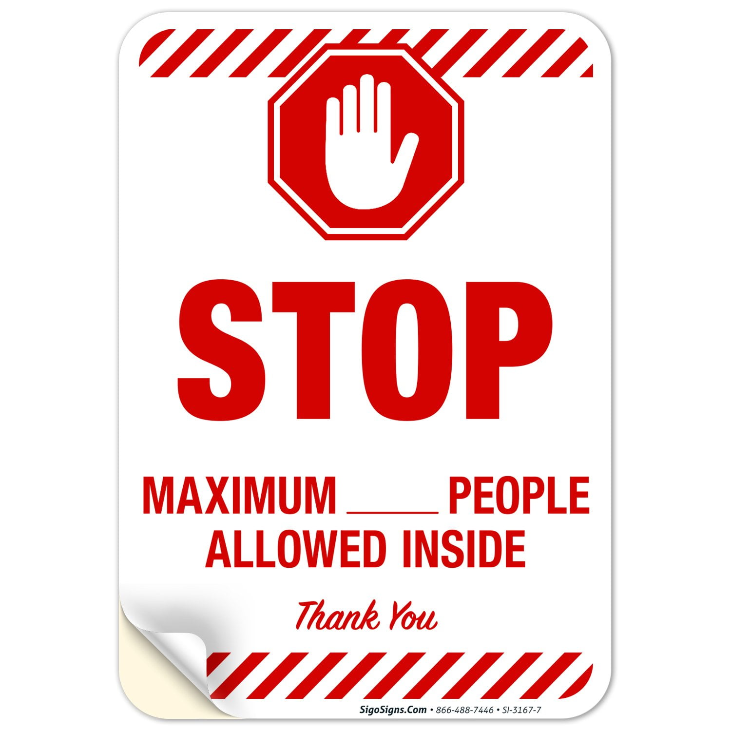 Social Distancing Sign, Maximum People Allowed Inside Sign, 10x7 Vinyl ...