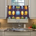 Cartoon Planets Pattern Kitchen Curtains Tier Set 27x36 Inch 2 Panels ...