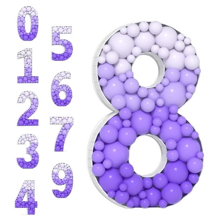 LYVEEF Marquee Numbers Mosaic Balloon Frame: 3ft Large Number 8 Mosaic ...