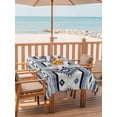 Blue Southwestern Rectangle Outdoor Tablecloth with Umbrella Hole ...
