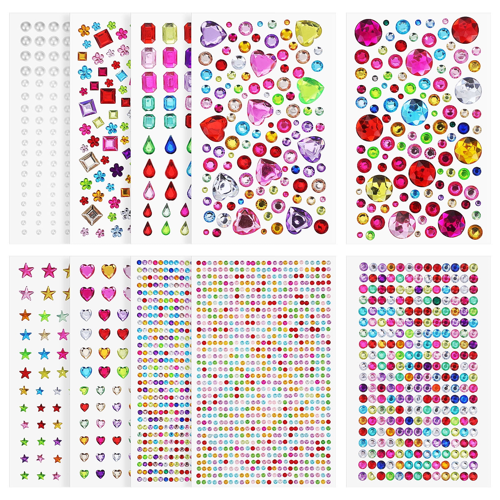 Click here for Oakleem 10 Sheets Gem Stickers Rhinestone Stickers... prices