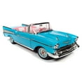 Auto World Barbie 1957 Chevy Bel Air Convertible Blue Die-Cast Car 1/18 ...