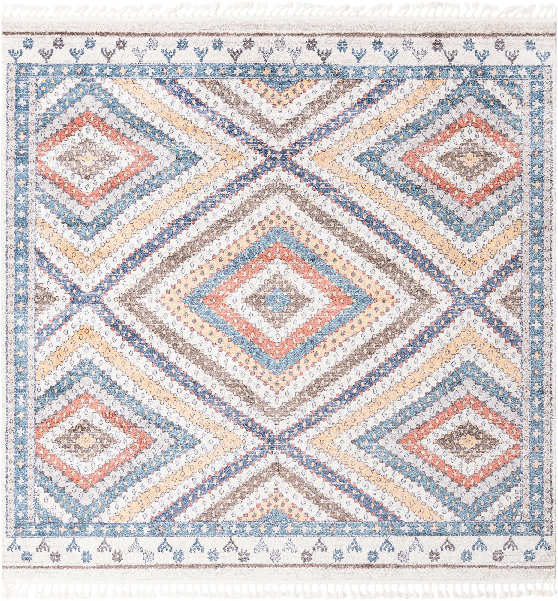 Rugs.com Aramis Collection Rug – 10 Ft Square Blue Medium Rug Perfect ...