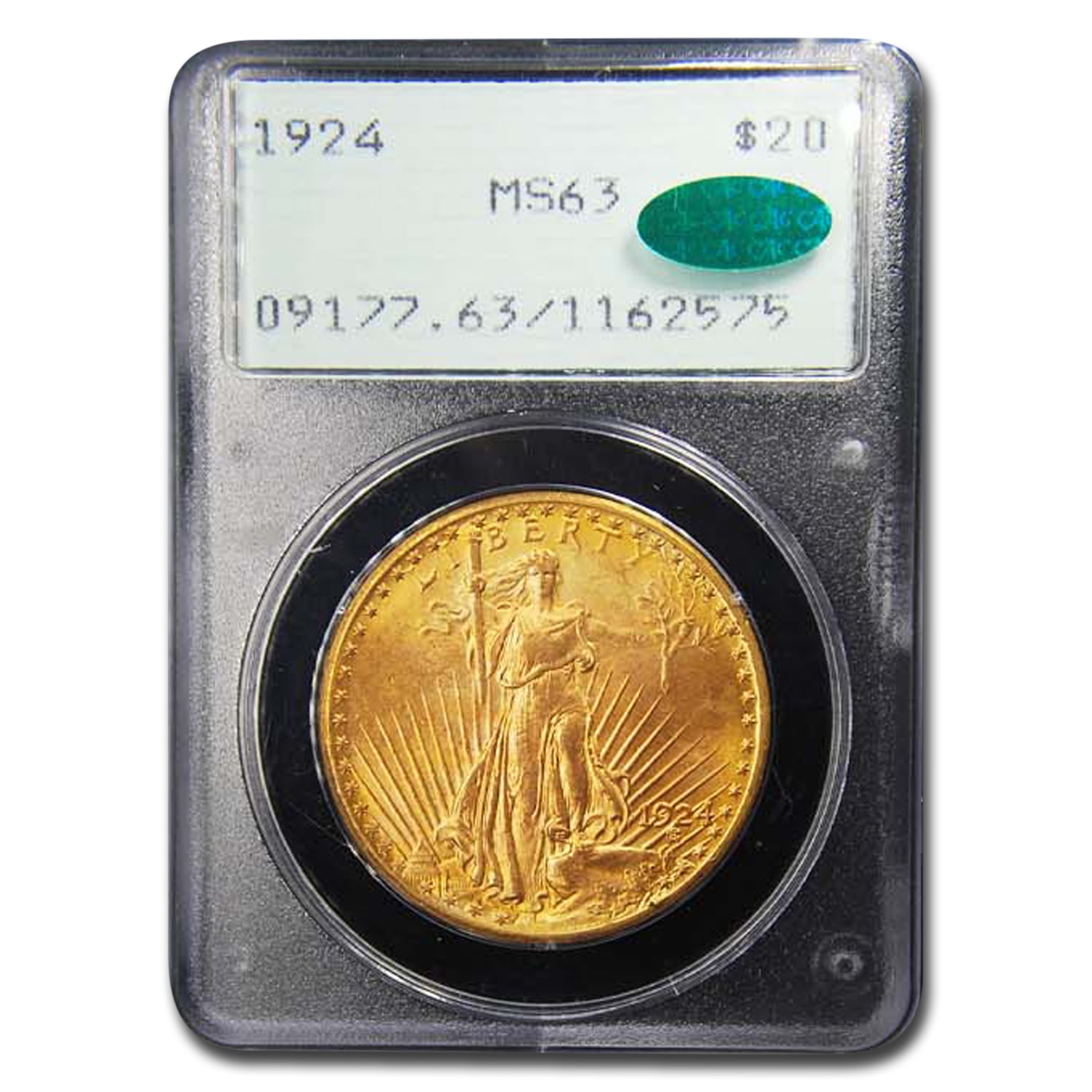 1924 $20 Saint-Gaudens Gold Double Eagle MS-63 PCGS CAC (Rattler ...