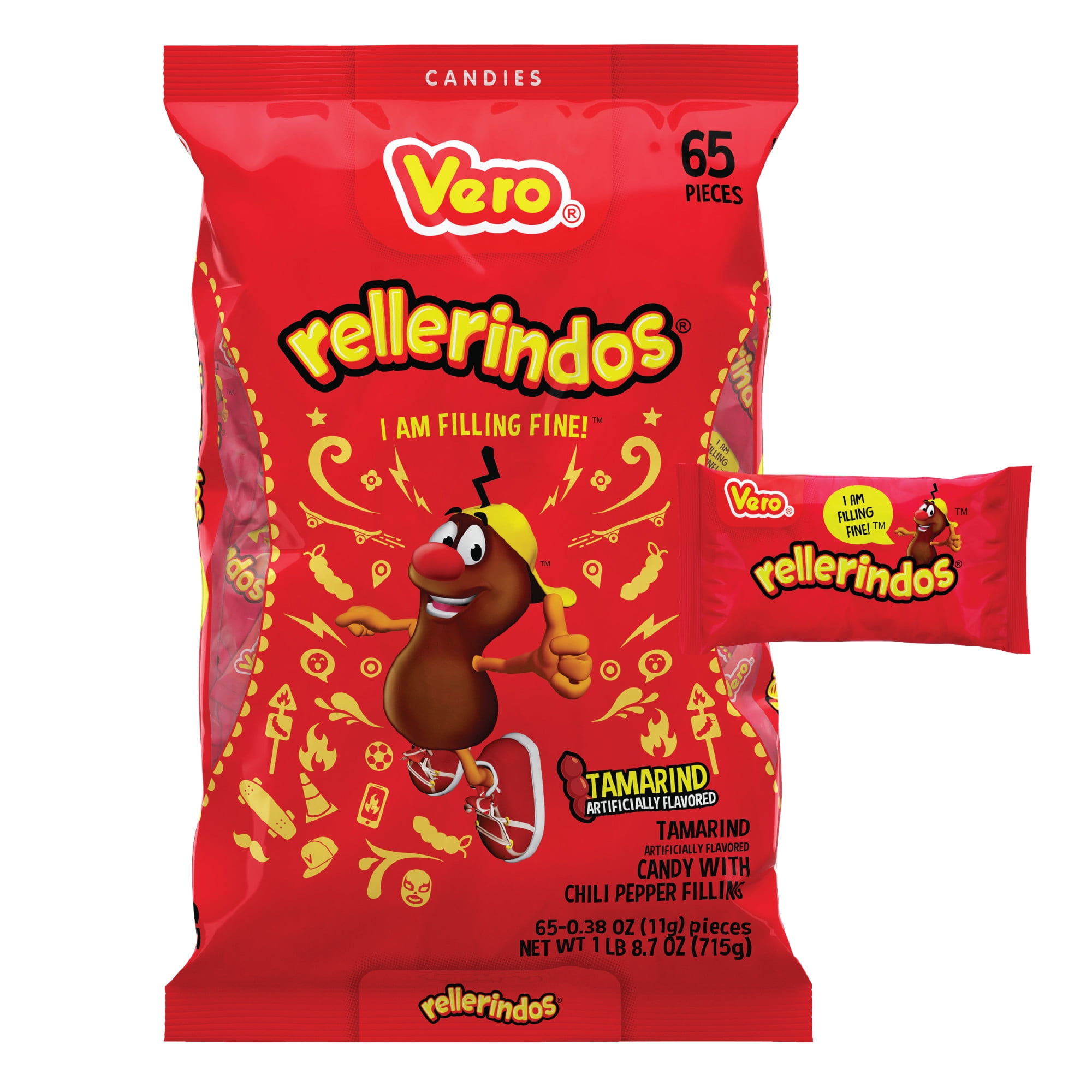 Vero Rellerindos Tamarind Flavored Candy, Chili Pepper, 24.7 oz, 65 Ct ...