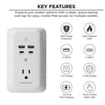 Merkury Innovations Wall Tap Night Light, 7 AC Outlets, 2 USB-A & 2 USB ...