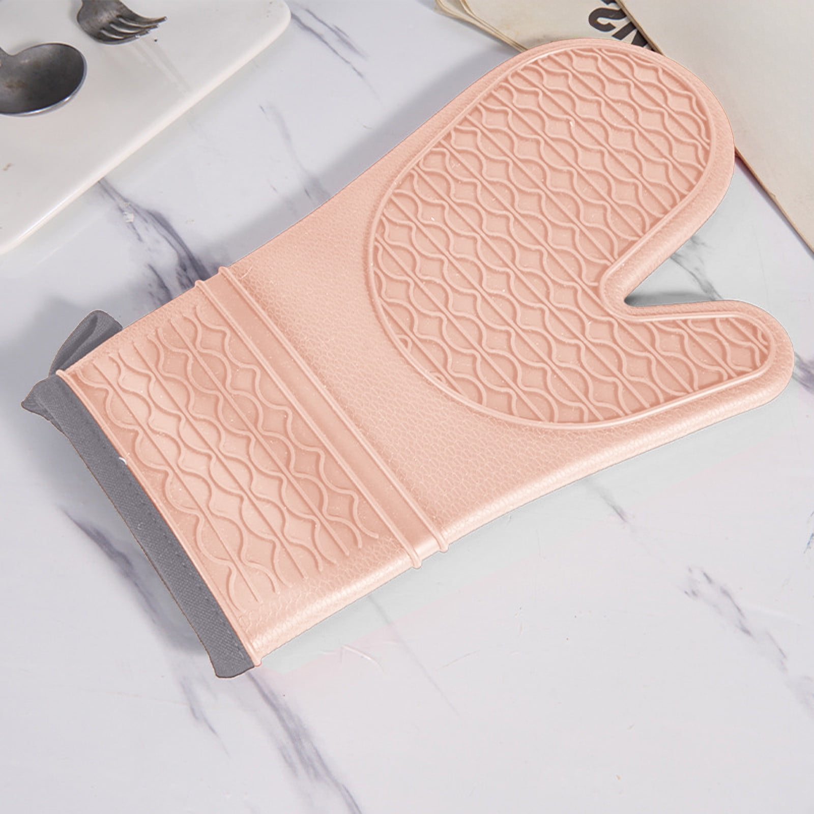 Peonavet Oven Mitts Wave Avoid Slip Pattern Oven Gloves Wear Resistants Avoid Scalding Gloves Microwave Protective Gloves Kitchen Silicones Oven Bakin