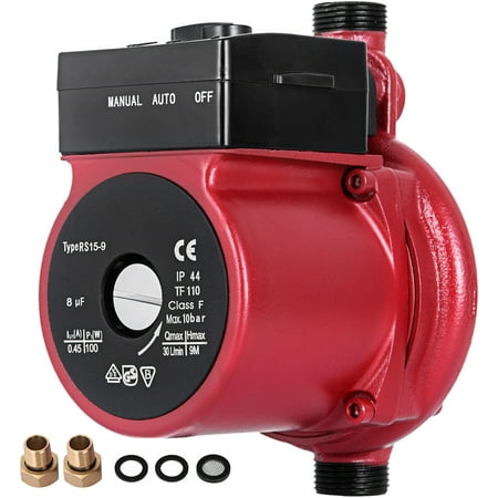 VEVOR RS15-9 Hot Water Recirculating Pump 110V Circulation Pump 1-Inch NPT 3-speed Recirculation ...