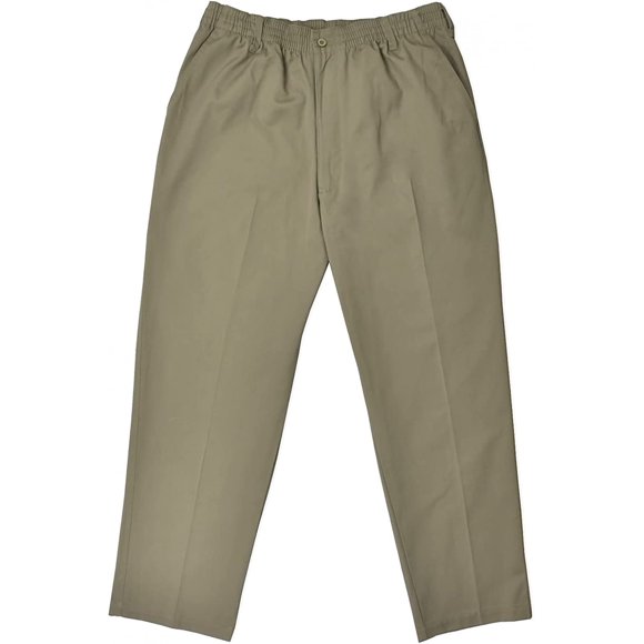 Mens Khaki Pants Elastic Waist