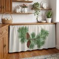 Cabinet Curtain 32''W x 55''L, Green Pine Leaves Christmas Under Sink ...