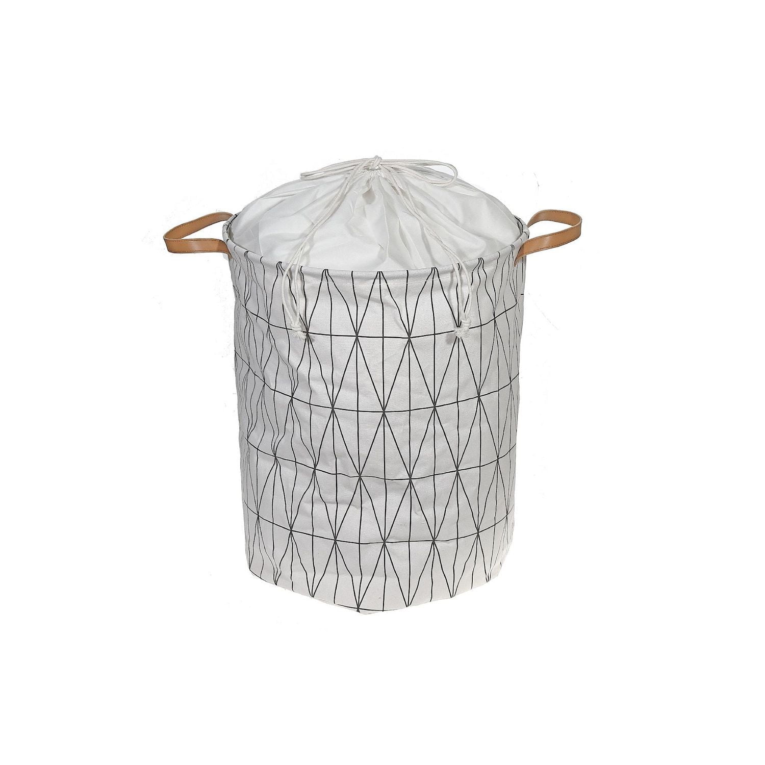 Click here for Ih Casadécor Round Fabric Hamper With Handle (Whit... prices