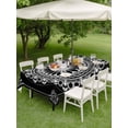 Abstract Art Rectangle Outdoor Tablecloth with Umbrella Hole Black ...